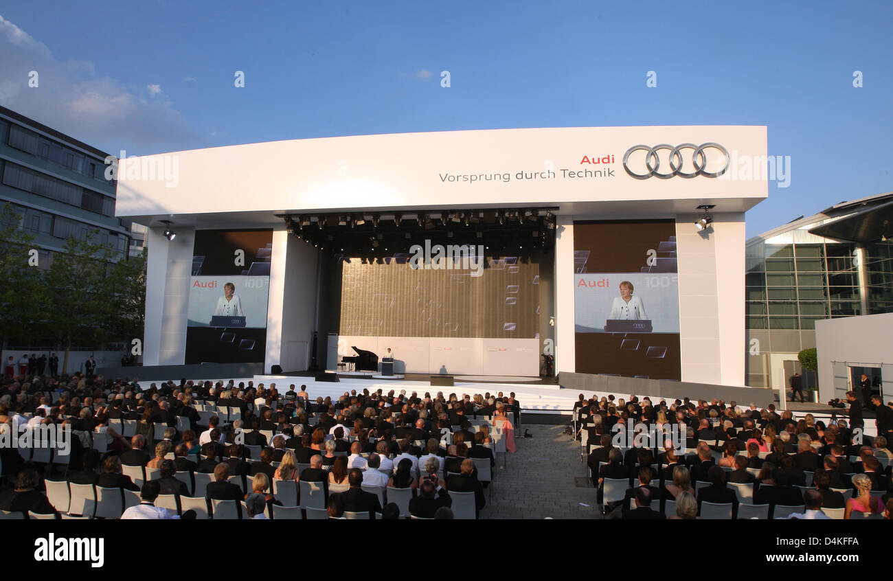 German Chancellor Angela Merkel speaks at Audi-Forum Ingolstadt in ...
