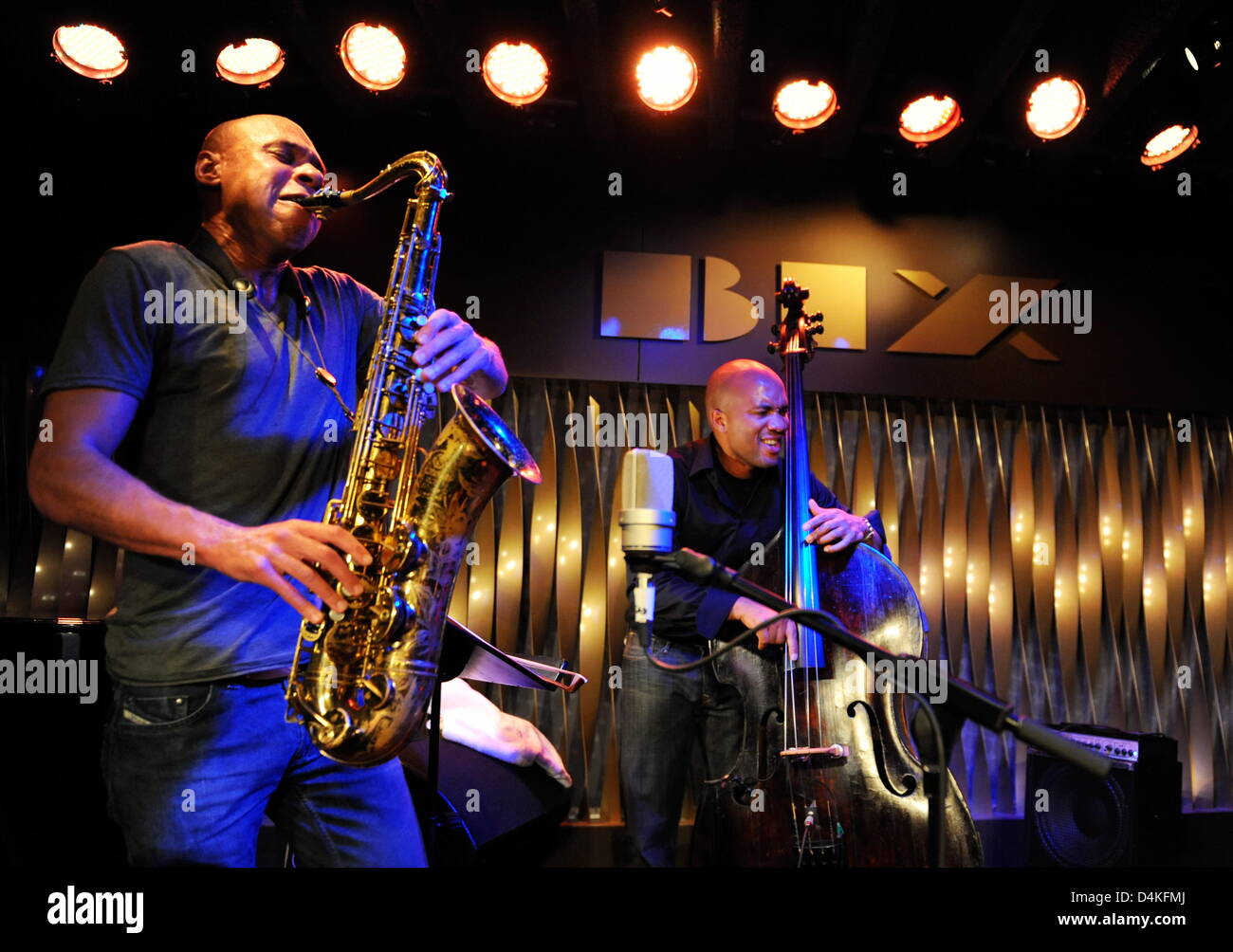 US tenor saxophonist Joshua Redman (L) and his bassist Reuben Rogers (R ...