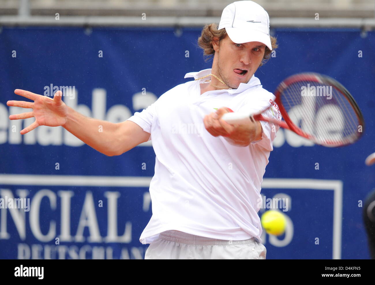 Germany?s Mischa Zverev returns a forehand to France?s Jeremy Chardy ...