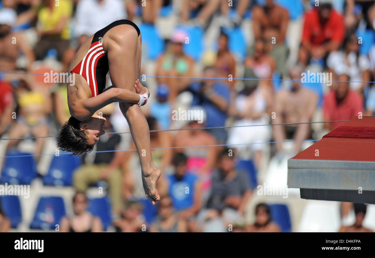 Germany?s Christin Steuer dives off the 10m board at the 13th FINA ...