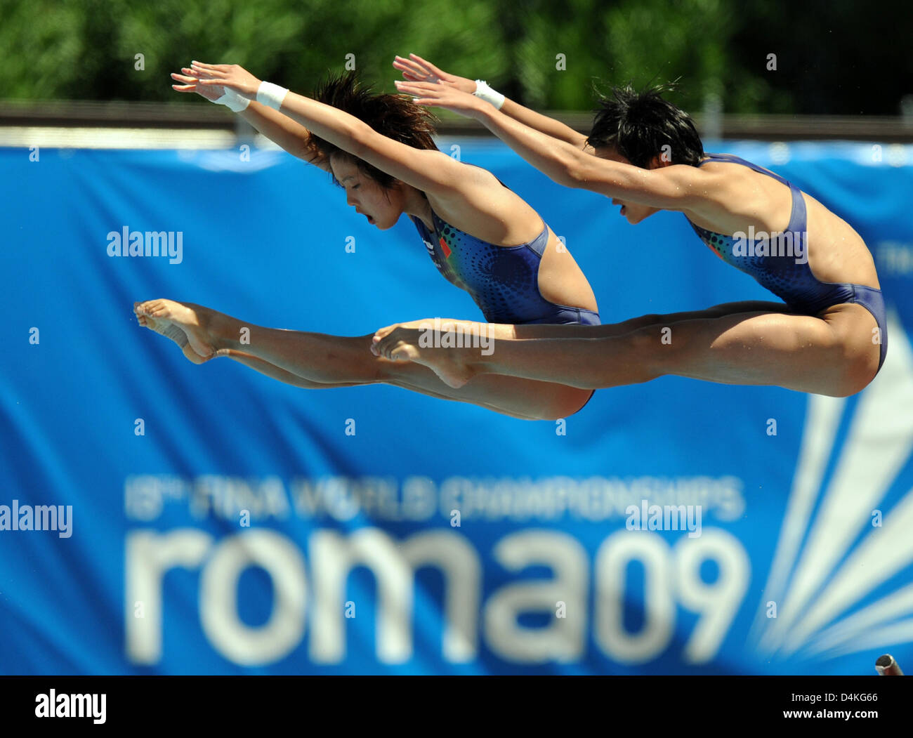 China?s Chen Ruolin and Wang Xin dive off the 10m board at the 13th ...