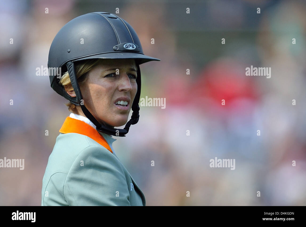 Meredith Michaels-Beerbaum from Germany on her horse Checkmate during ...