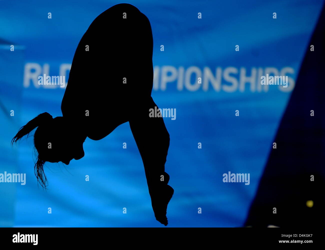 Italian Tania Cagnotto seen in action during the 3m diving board finals ...