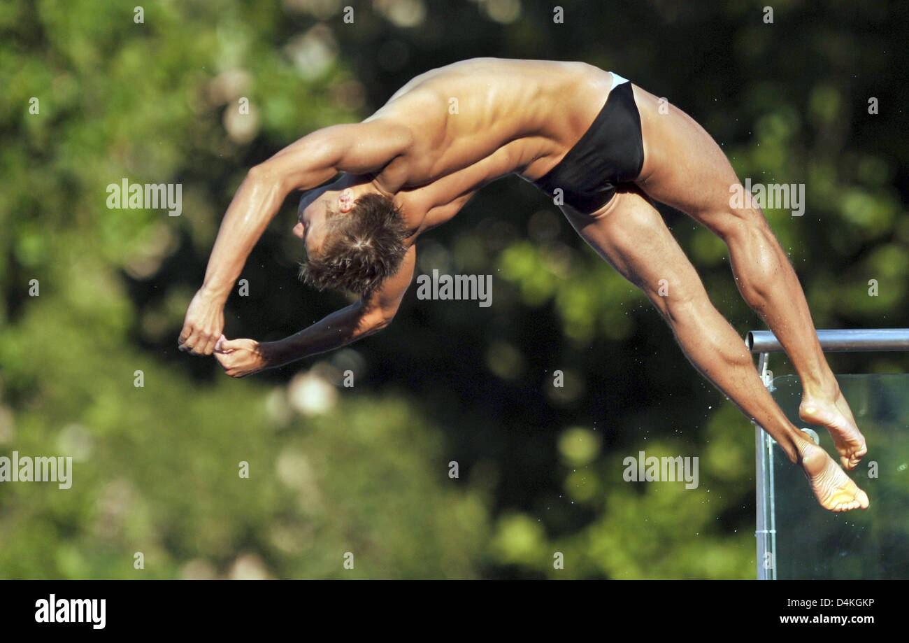 German Sascha Klein seen in action during the 10m high diving ...