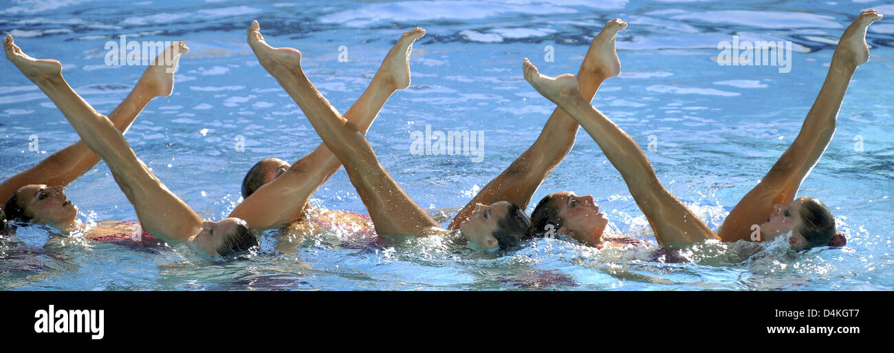 The Spanish synchro team shown in action during the synchro preliminary ...
