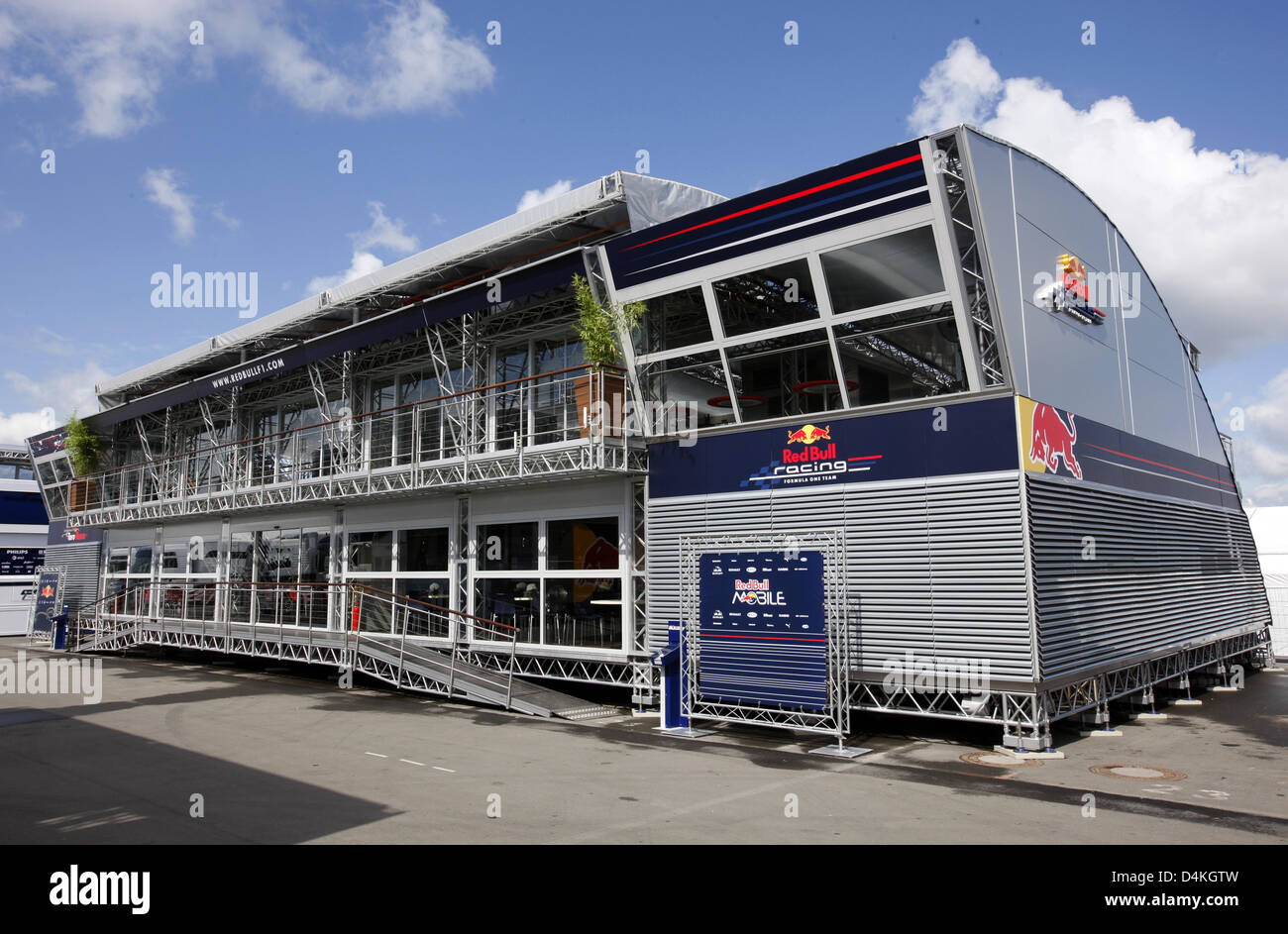The motorhome of Red Bull and Toro Rosso seen prior to the Grand Prix ...