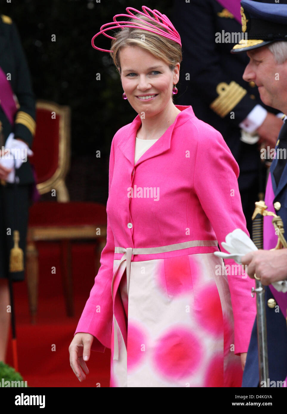 Belgian Crown Princess Mathilde is pictured on the podium during the ...