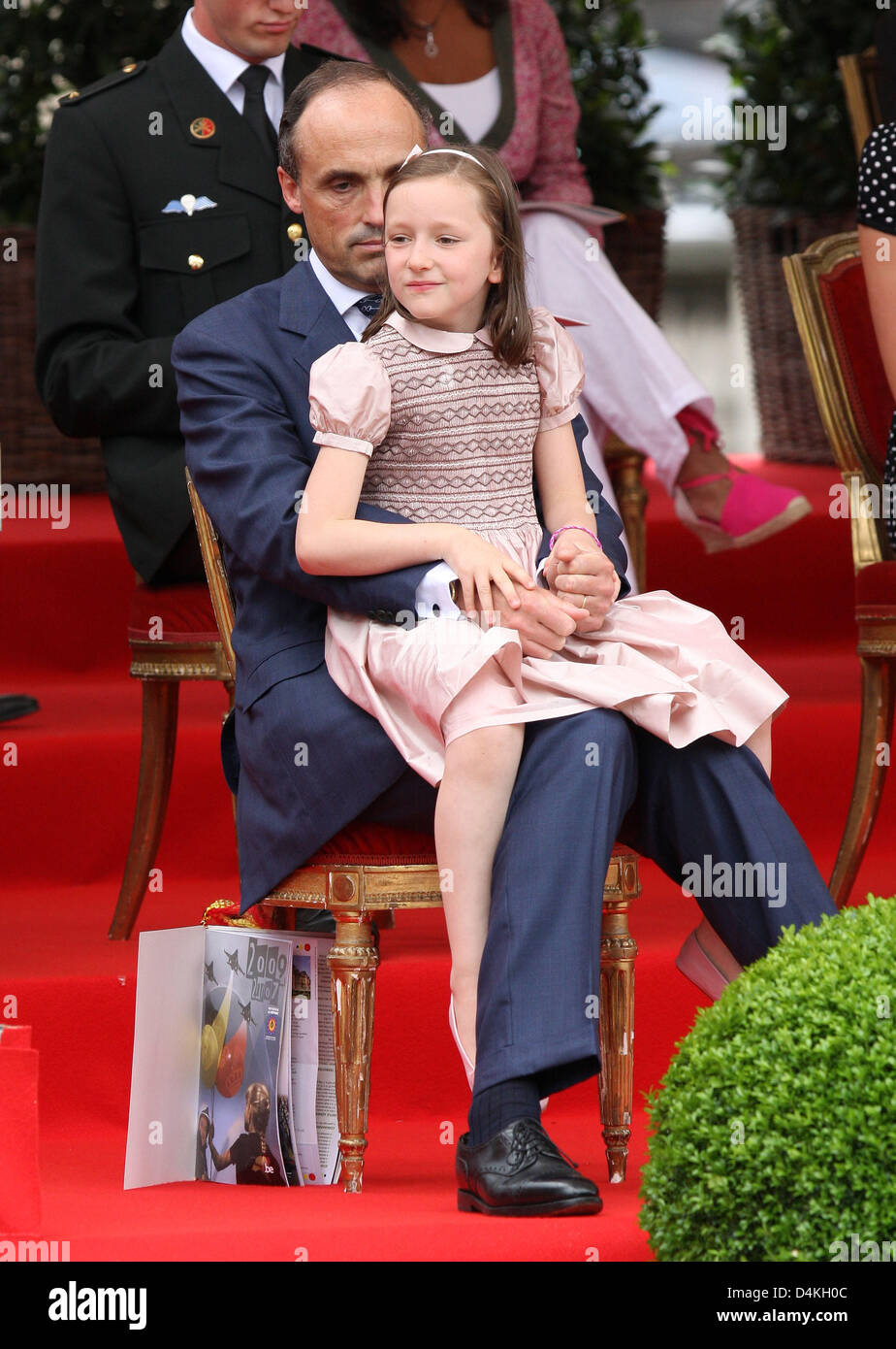 Belgian Prince Lorenz is pictured with his daughter Princess Laetitia ...