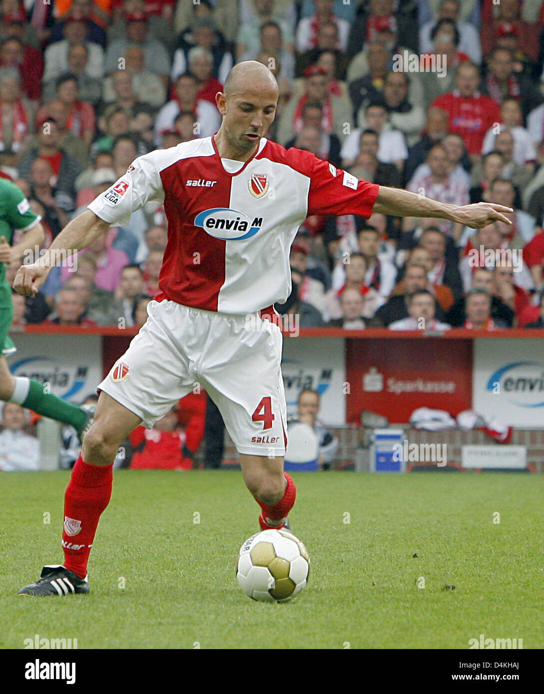 Cottbus? Stanislav Angelov shown in action during the Bundesliga match ...