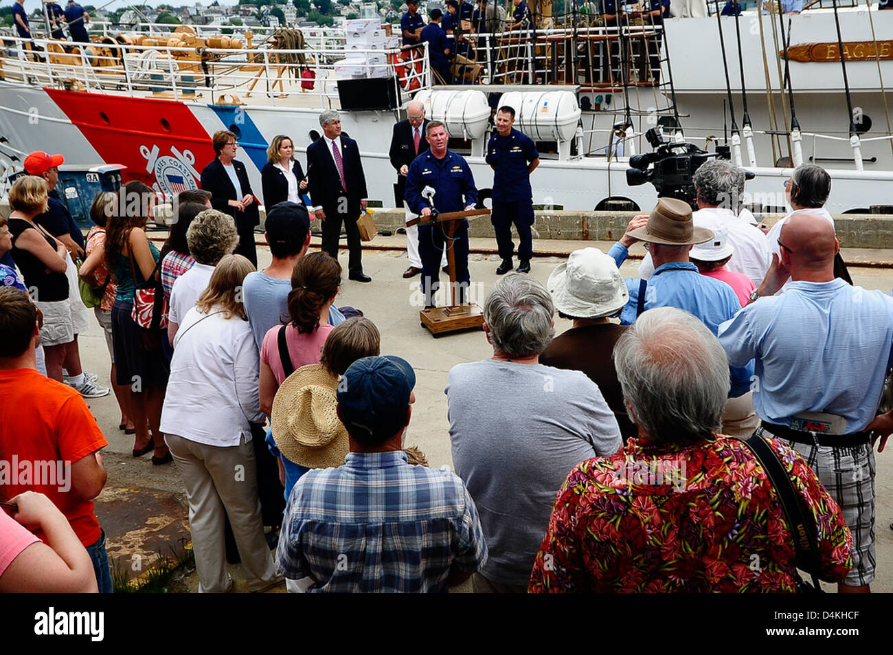 The U.S. Coast Guard Cutter Eagle (WIX-327), a training vessel, is ...