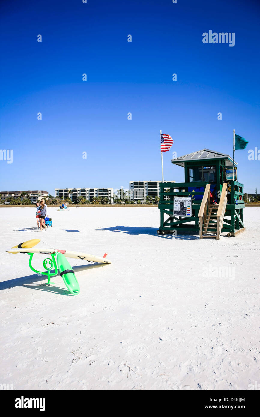 Siesta Key beach lifeguard staton Florida Stock Photo - Alamy