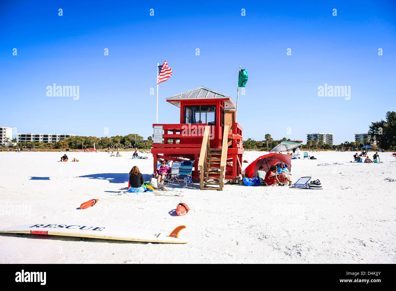 Siesta Key beach lifeguard staton Florida Stock Photo - Alamy