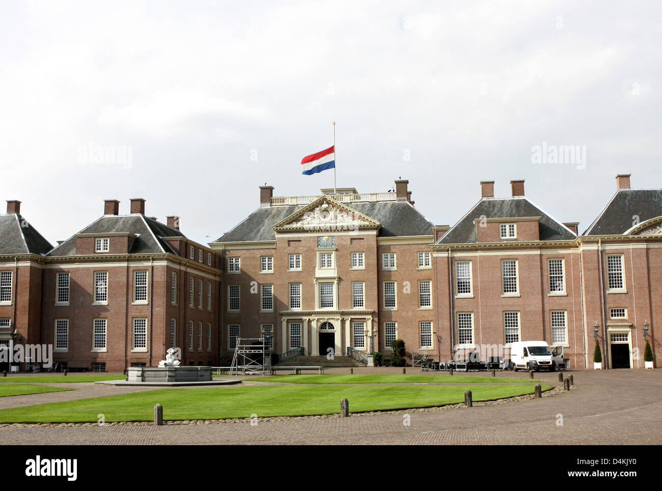 The Dutch flag flies at half-mast on top of the Royal Palace Het Loo in ...