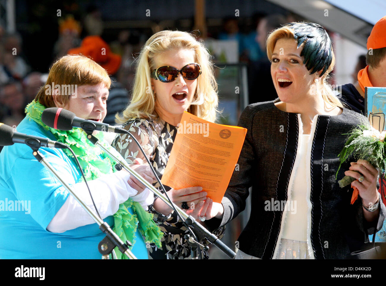 Dutch Princess Maxima (R) and Princess Mabel (C) attend the ...