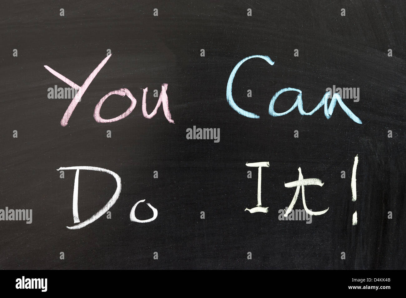 You can do it words written on chalkboard Stock Photo - Alamy