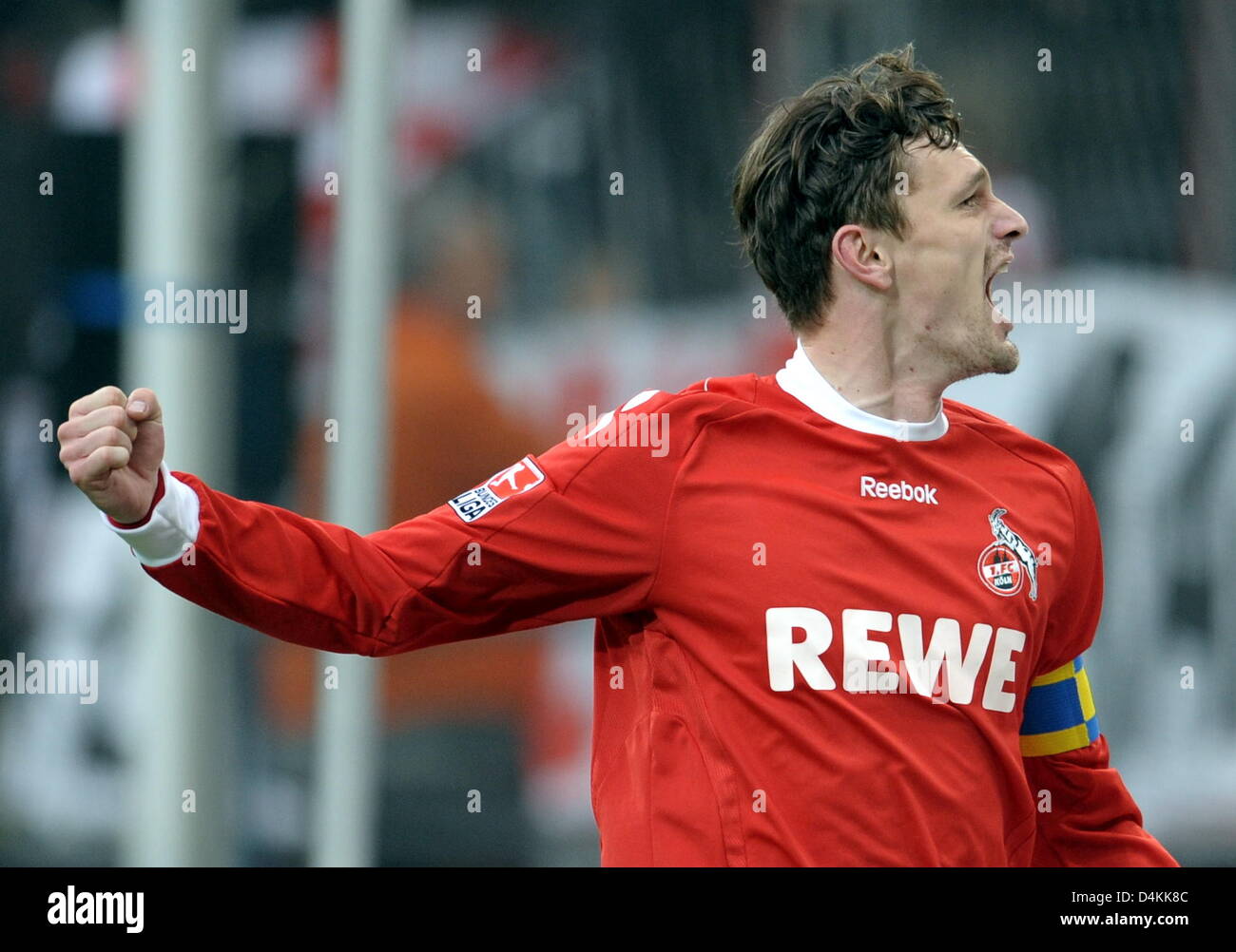 Cologne?s Milivoje Novakovic celebrates his 1-0 score during the ...