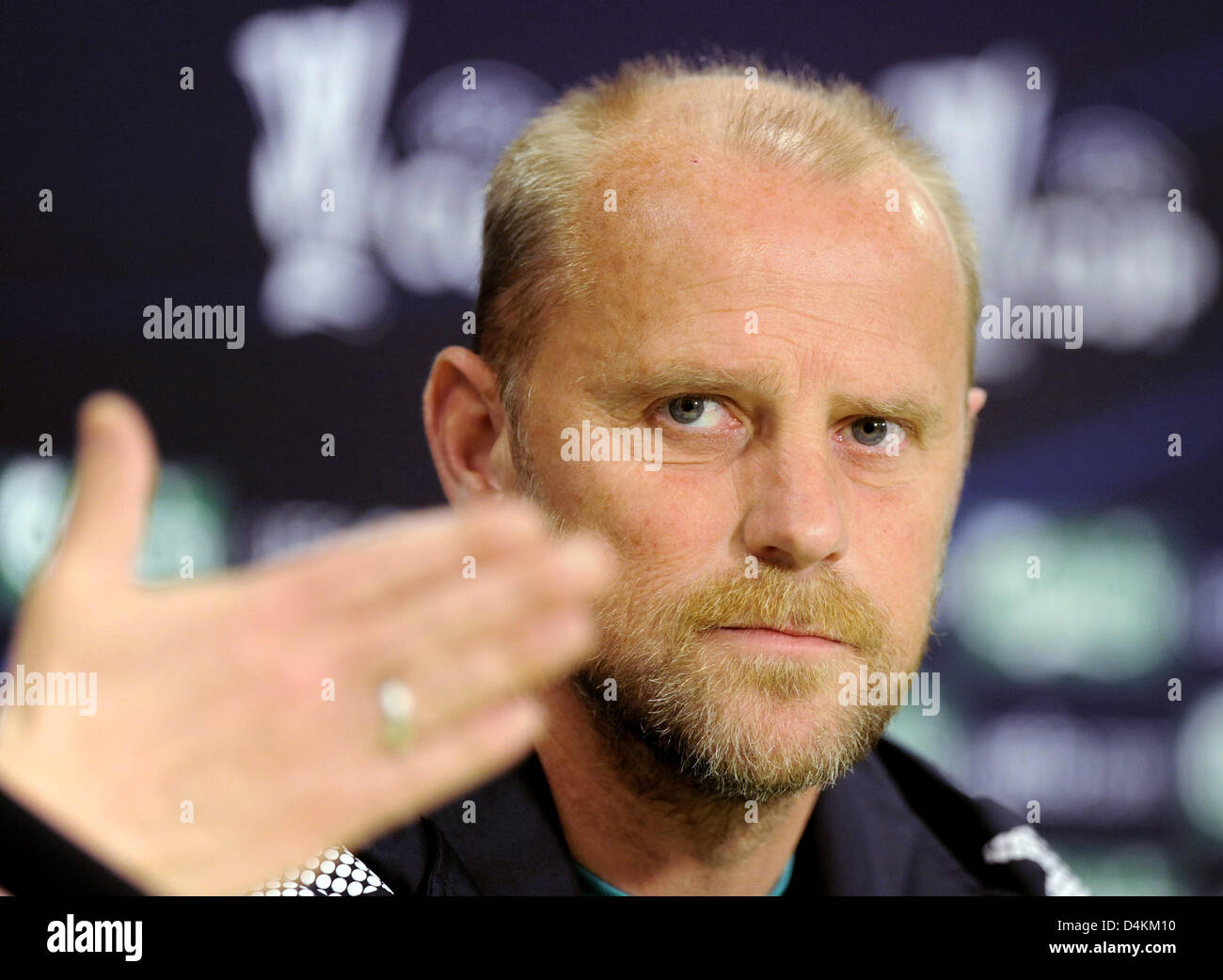 Bremen?s coach Thomas Schaaf is pictured during a press conference ...