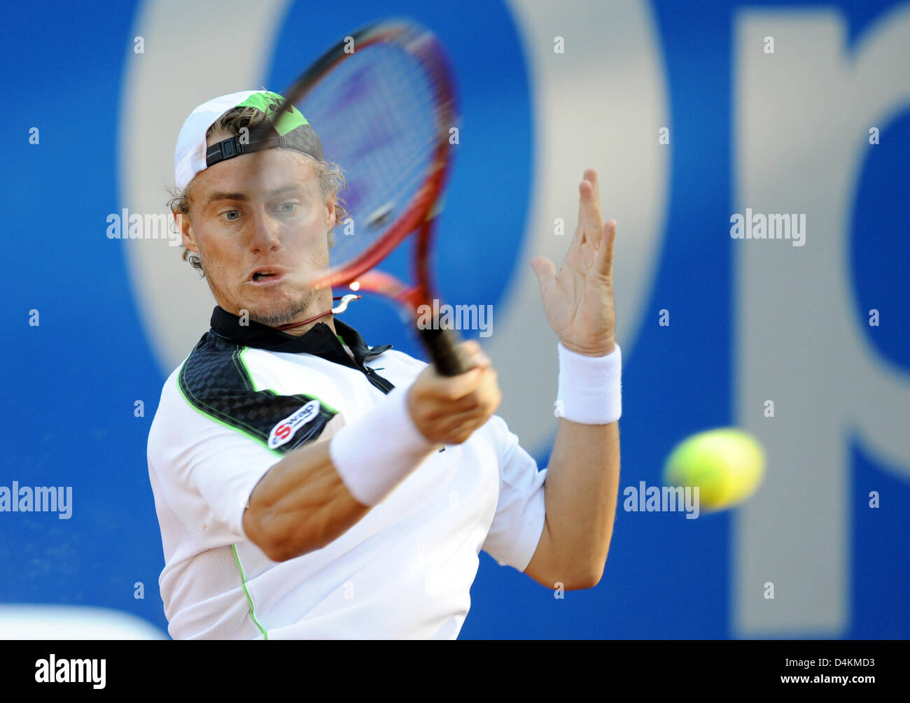 Australian Lleyton Hewitt plays a forehand during his second round ...