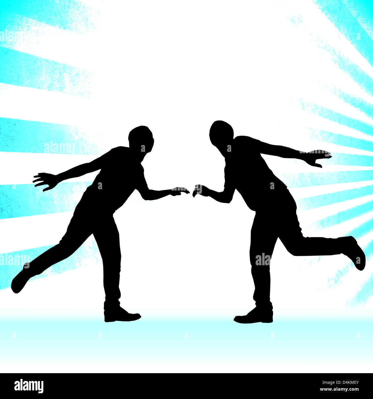 Cooperate Concept With Silhouette People Stock Photo - Alamy