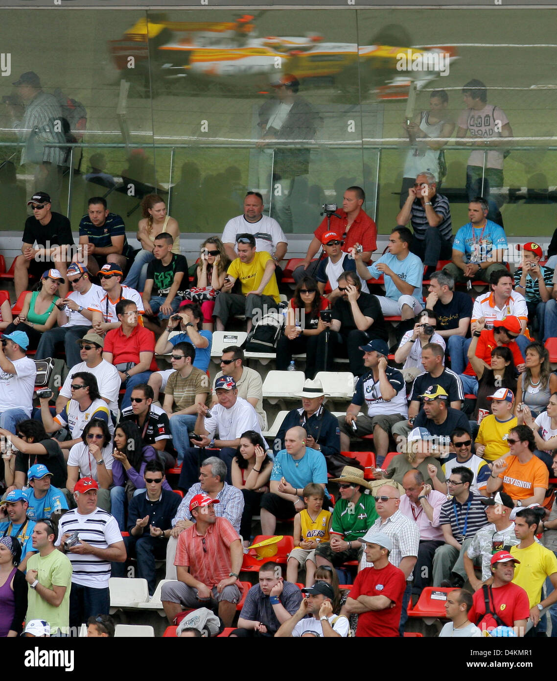 Spanish Formula One driver Fernando Alonso of Renault mirrors during ...