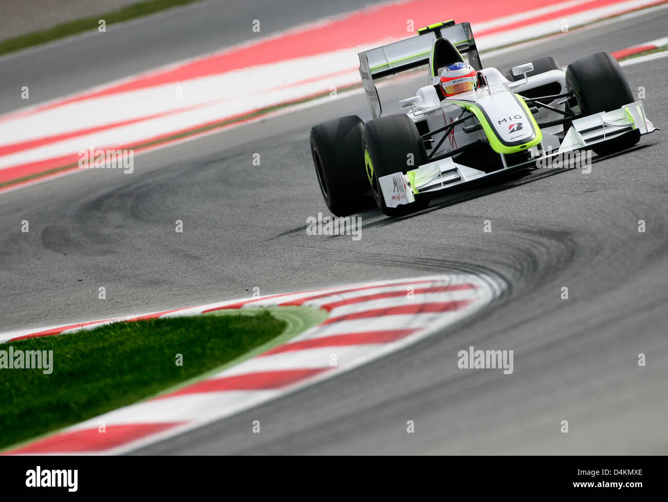 Brazilian Formula One driver Rubens Barrichello of Brawn GP comes ...
