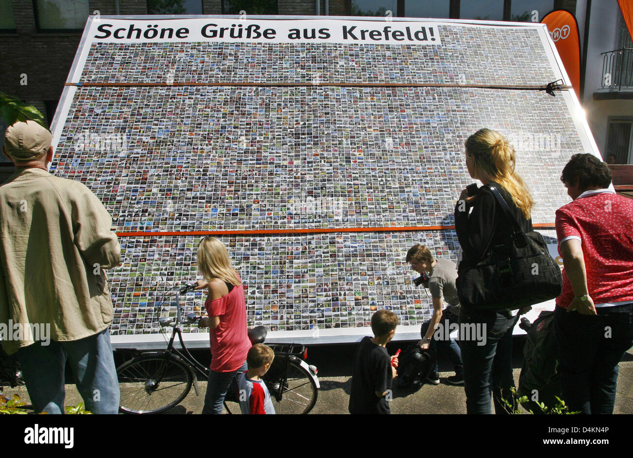 Visitors observe the world?s largest postcard (according to the ...