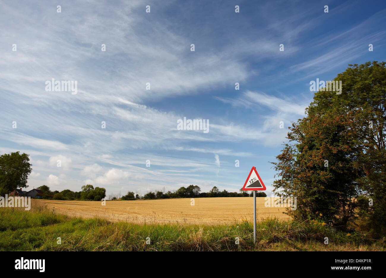Gradient slope road sign hi-res stock photography and images - Alamy