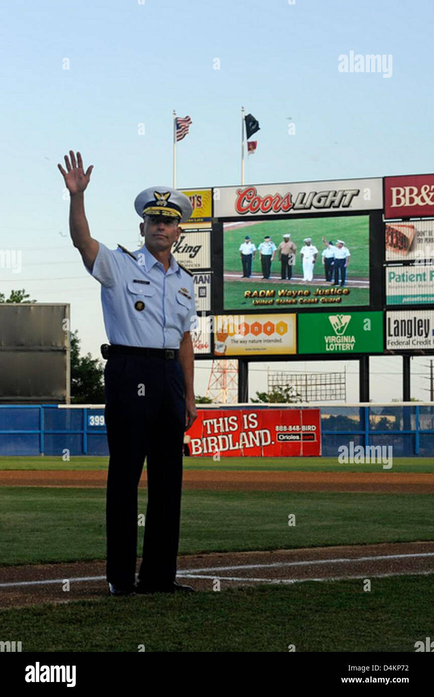 During Military Night at the Norfolk Tides baseball game, the Coast ...