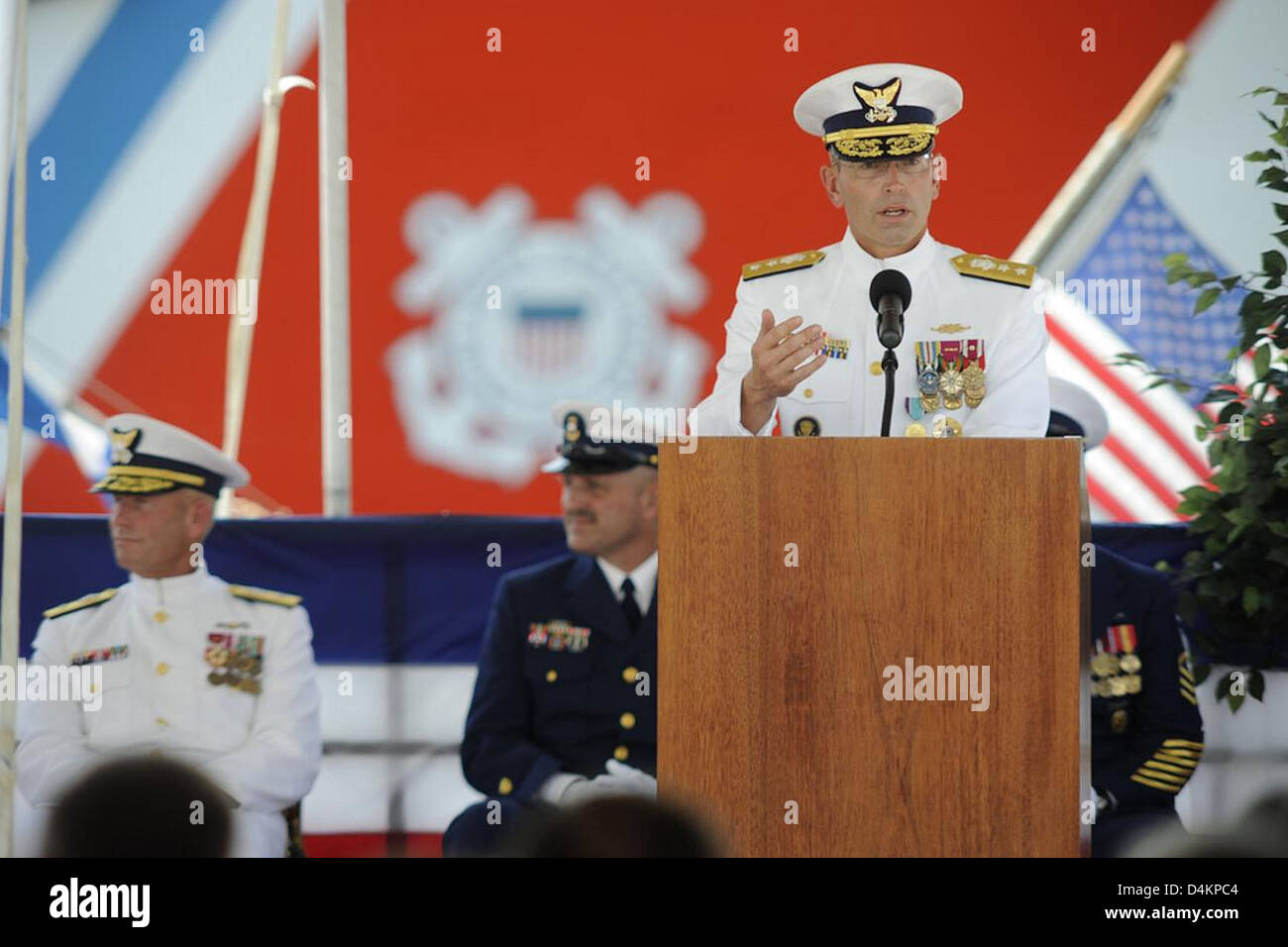 The U.S. Coast Guard welcomes a new commander for the 5th District at a ...