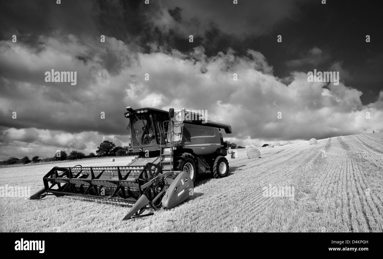 Harvester field Black and White Stock Photos & Images - Alamy