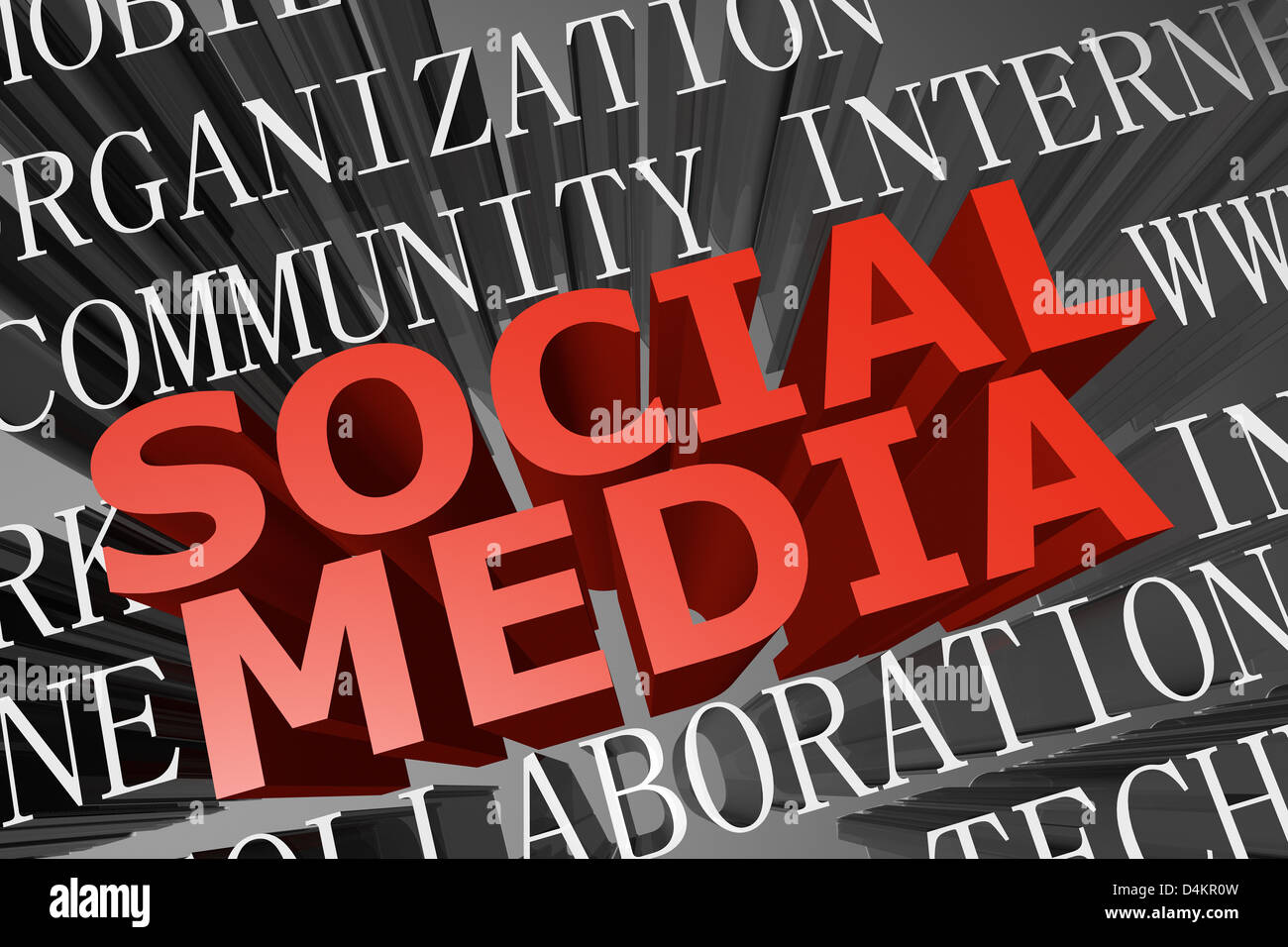 3D rendered word cloud of social media concept Stock Photo - Alamy