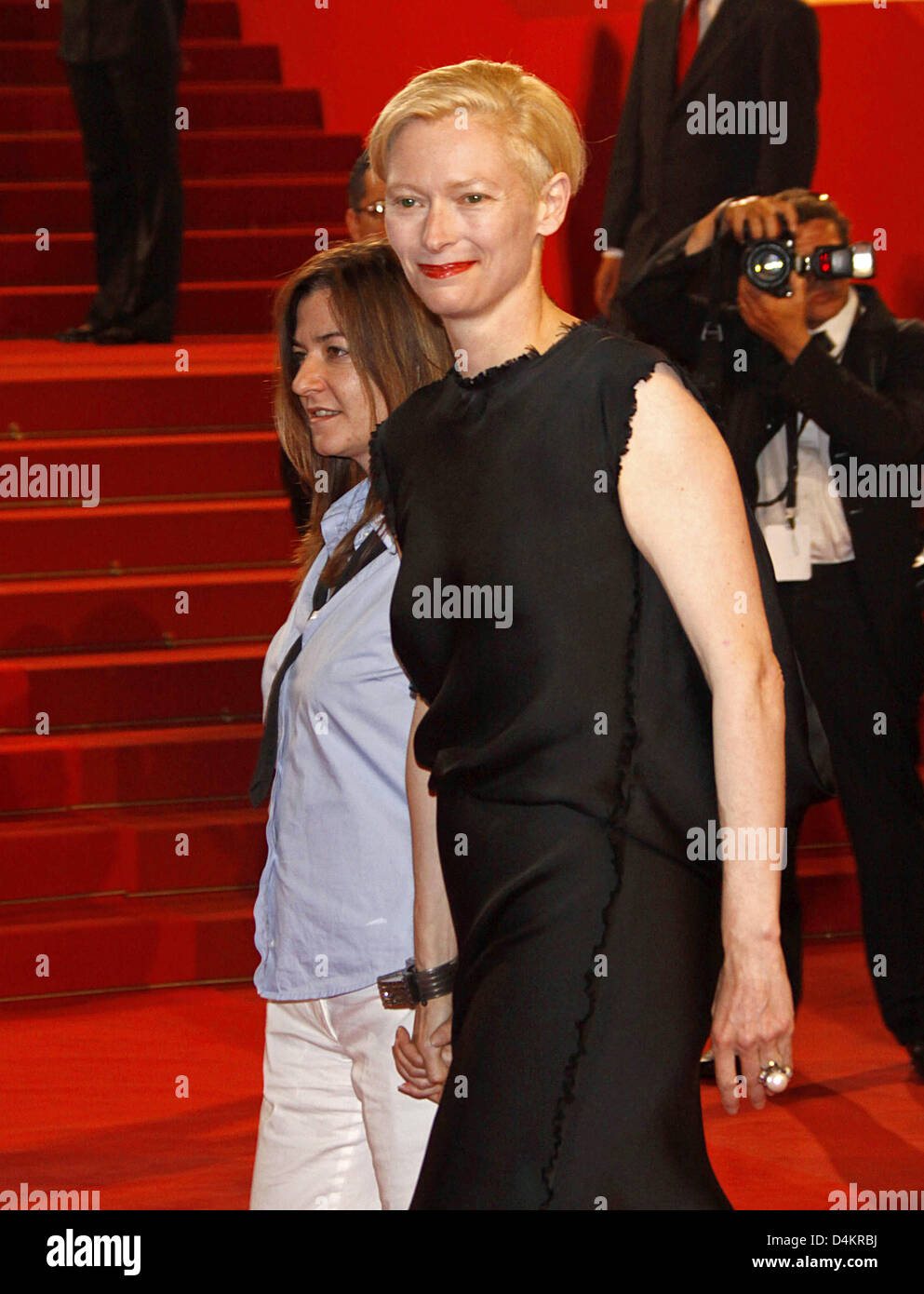 British actress Tilda Swinton arrives for the premiere of the film ...