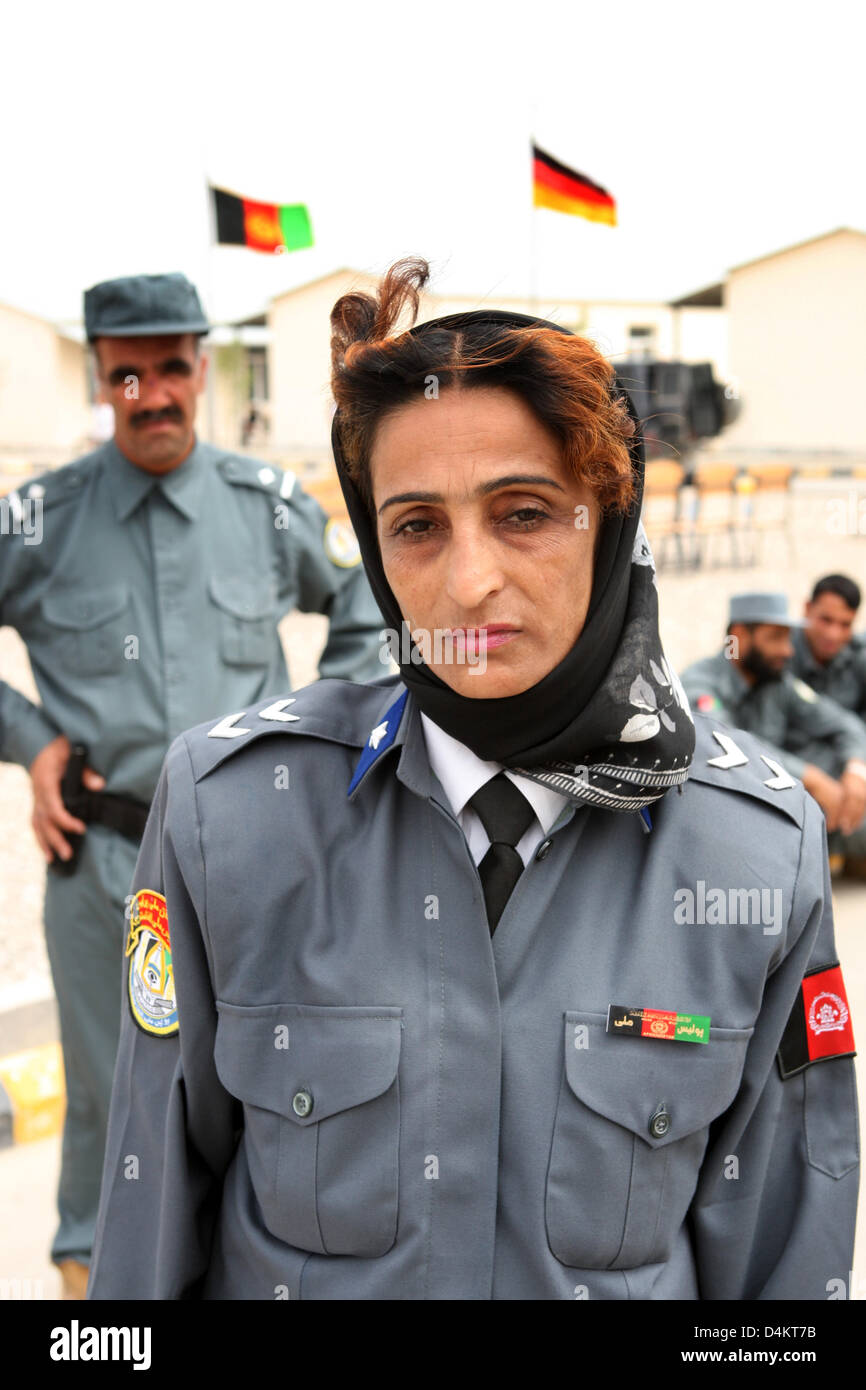The only woman among the 55 police officers participates in the ...