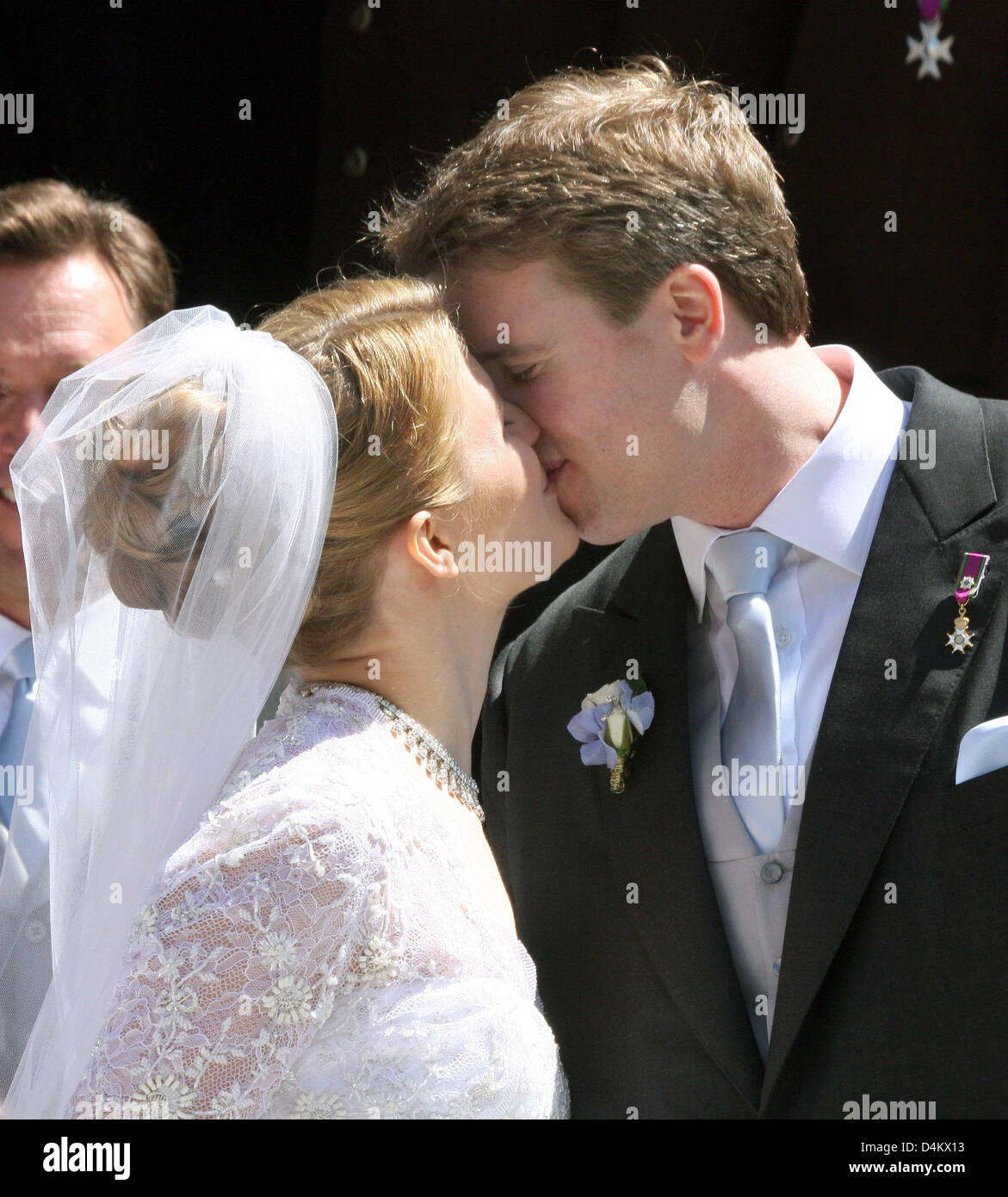 Bridegroom Hubertus Michael, formal heir to the throne of Saxony-Coburg ...