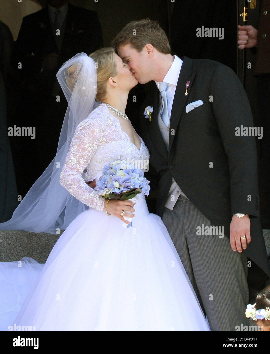 Bridegroom Hubertus Michael, formal heir to the throne of Saxony-Coburg ...