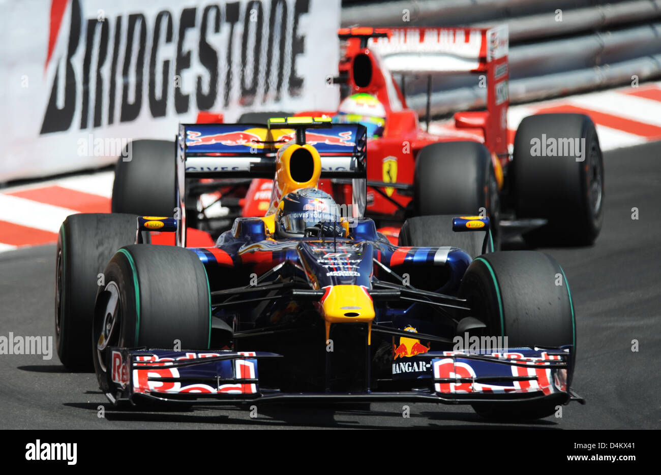 German Formula One driver Sebastian Vettel of Red Bull steers his car ...