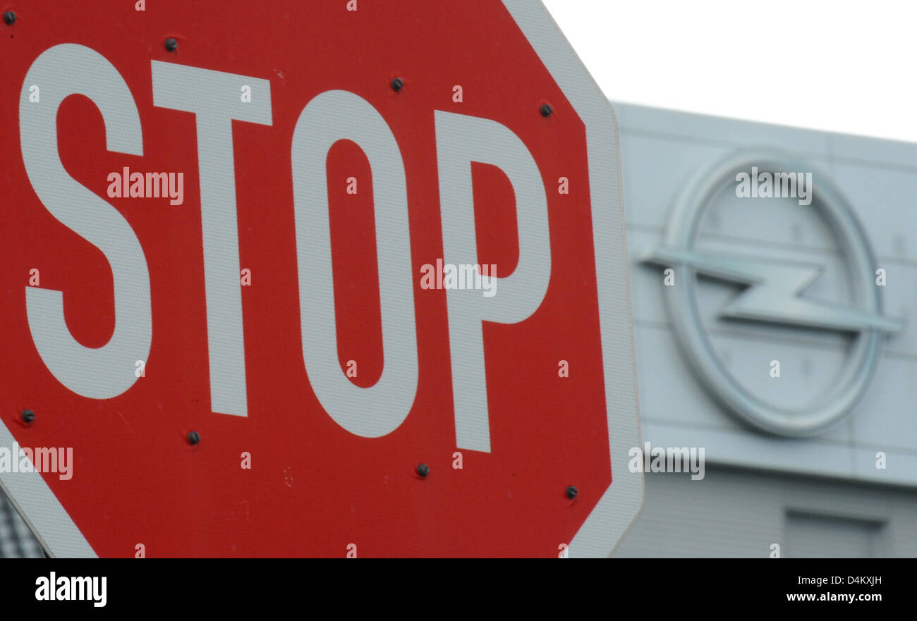 A traffic sign signaling ?stop? pictured at German carmaker Opel?s ...