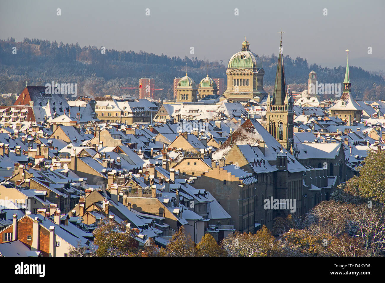 Bern city covered with fresh snow Stock Photo - Alamy