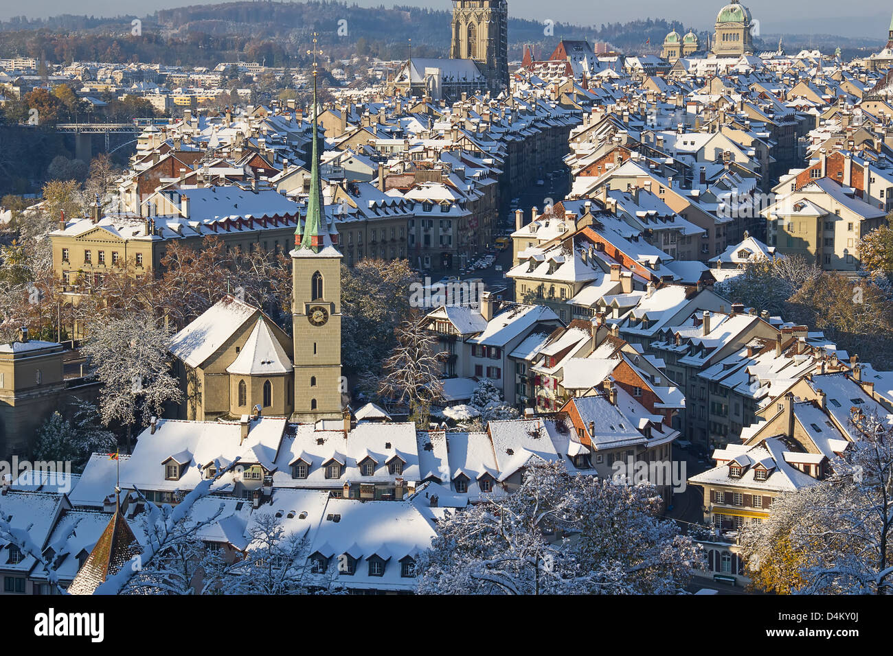Bern city covered with fresh snow Stock Photo - Alamy