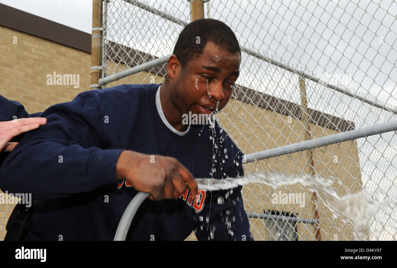 Petty Officer 3rd Class Terrell Wilburn is recognized for his ...