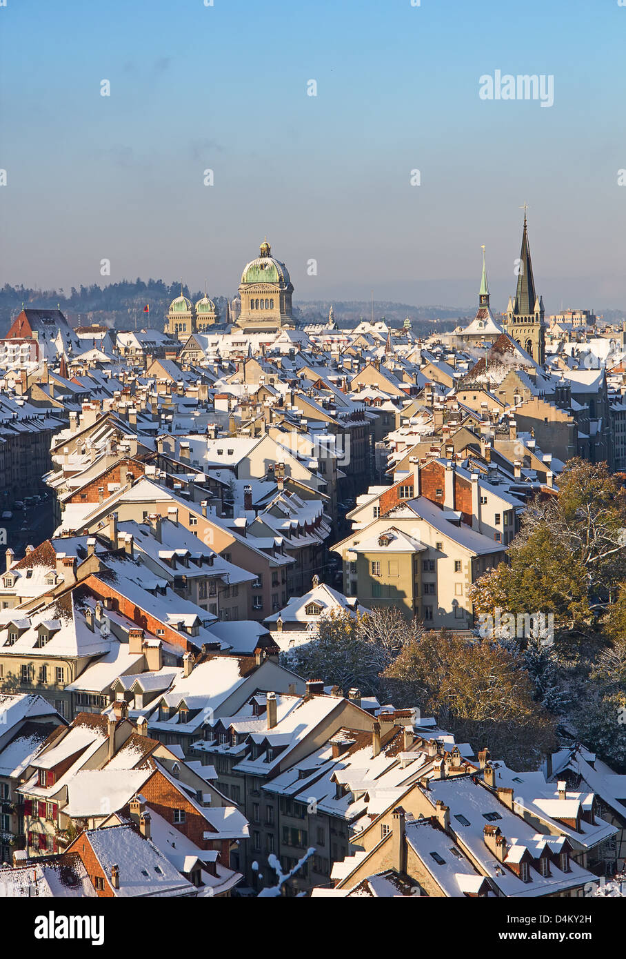Bern city covered with fresh snow Stock Photo - Alamy