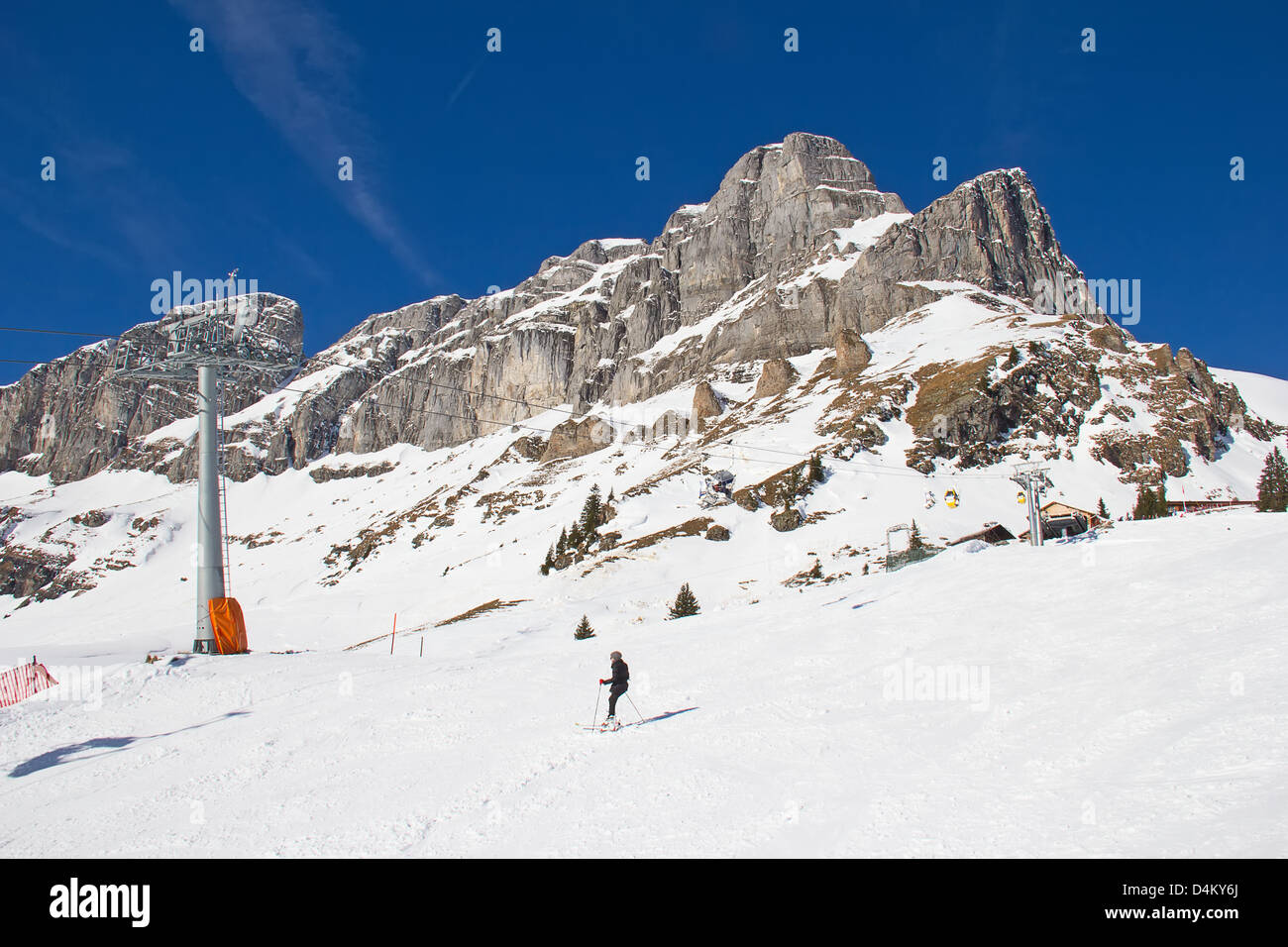 Winter in the swiss alps (Braunwald, Glarus, Switzerland Stock Photo ...