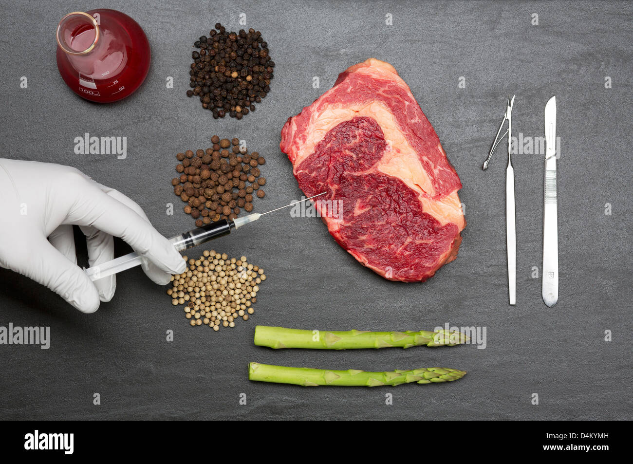Overhead view woman seasoning steak hi-res stock photography and images ...