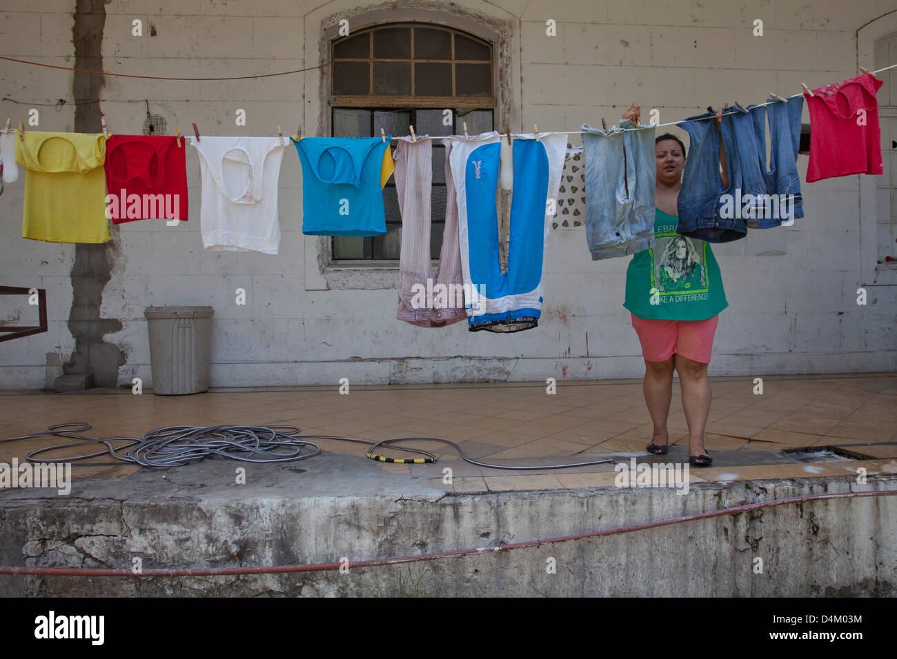 Poor families occupy empty old building in Buenos Aires, Argentina ...