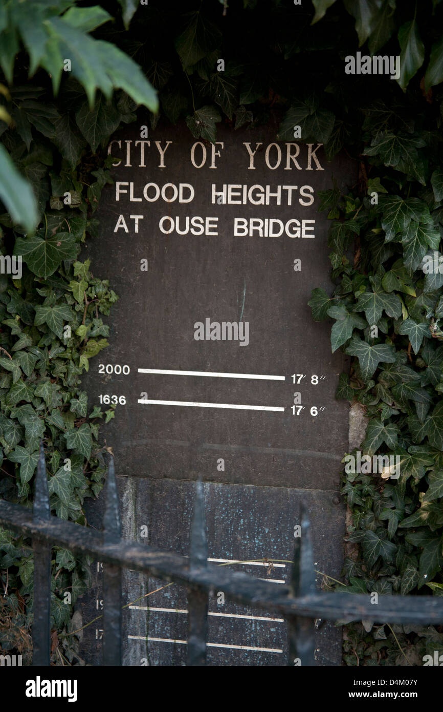 City of York flood heights at Ouse Bridge, York England UK Stock Photo ...