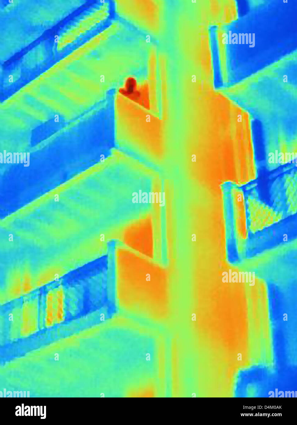 Thermal image of apartment building Stock Photo - Alamy