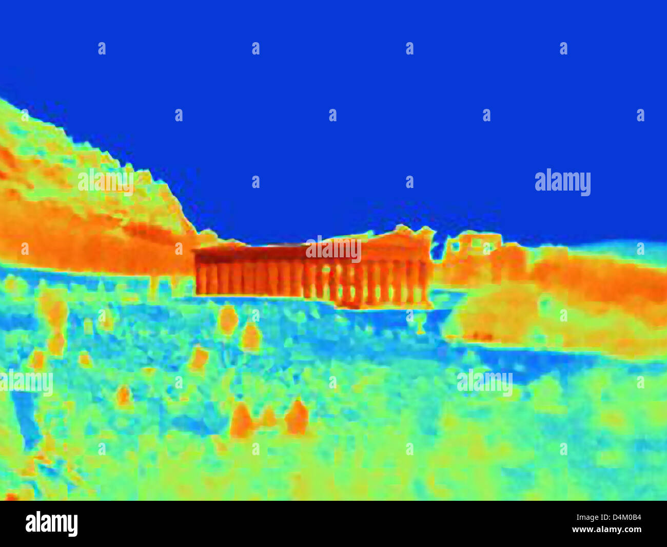 Thermal image of columned building Stock Photo - Alamy