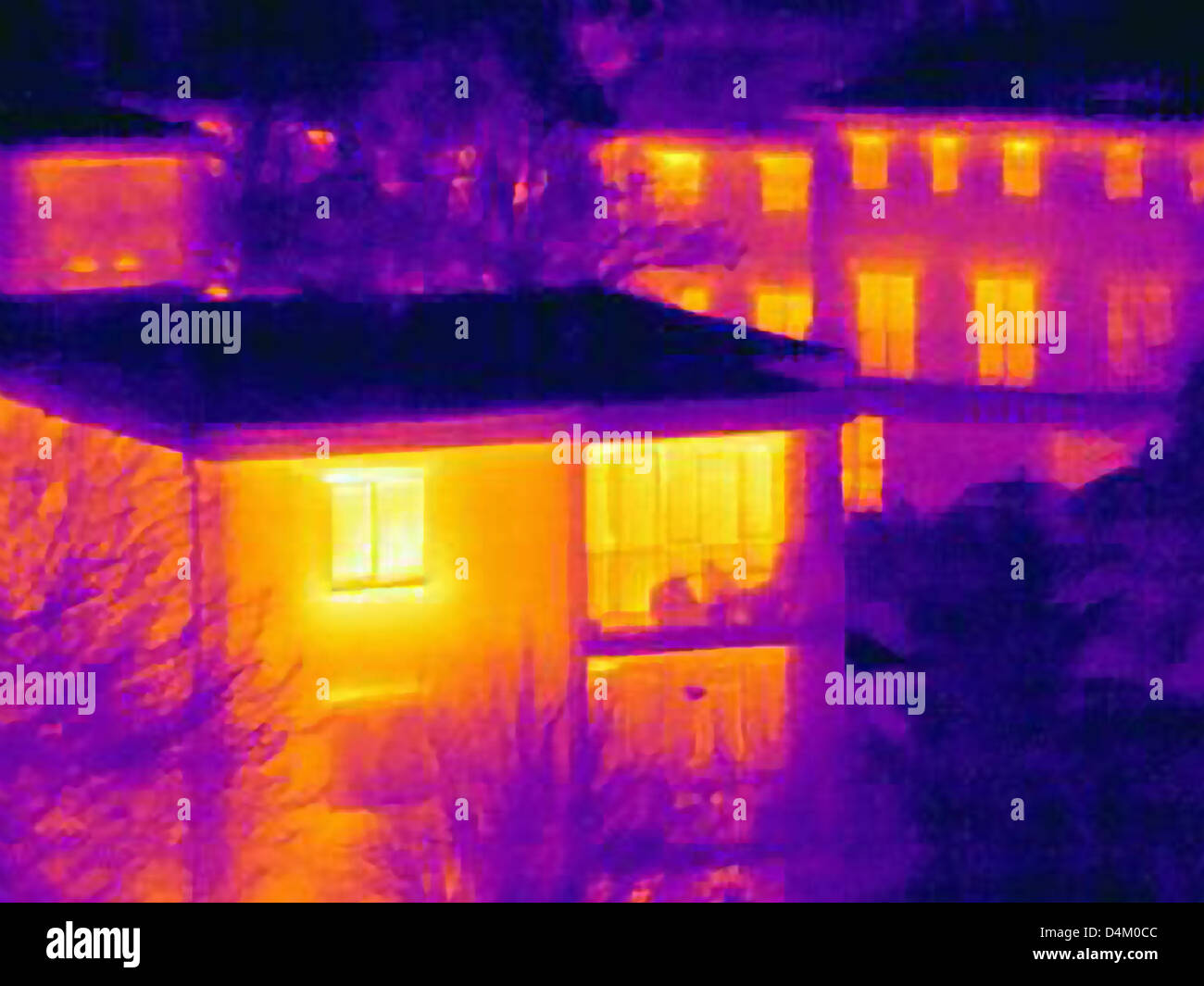 Thermal image of apartment buildings Stock Photo - Alamy