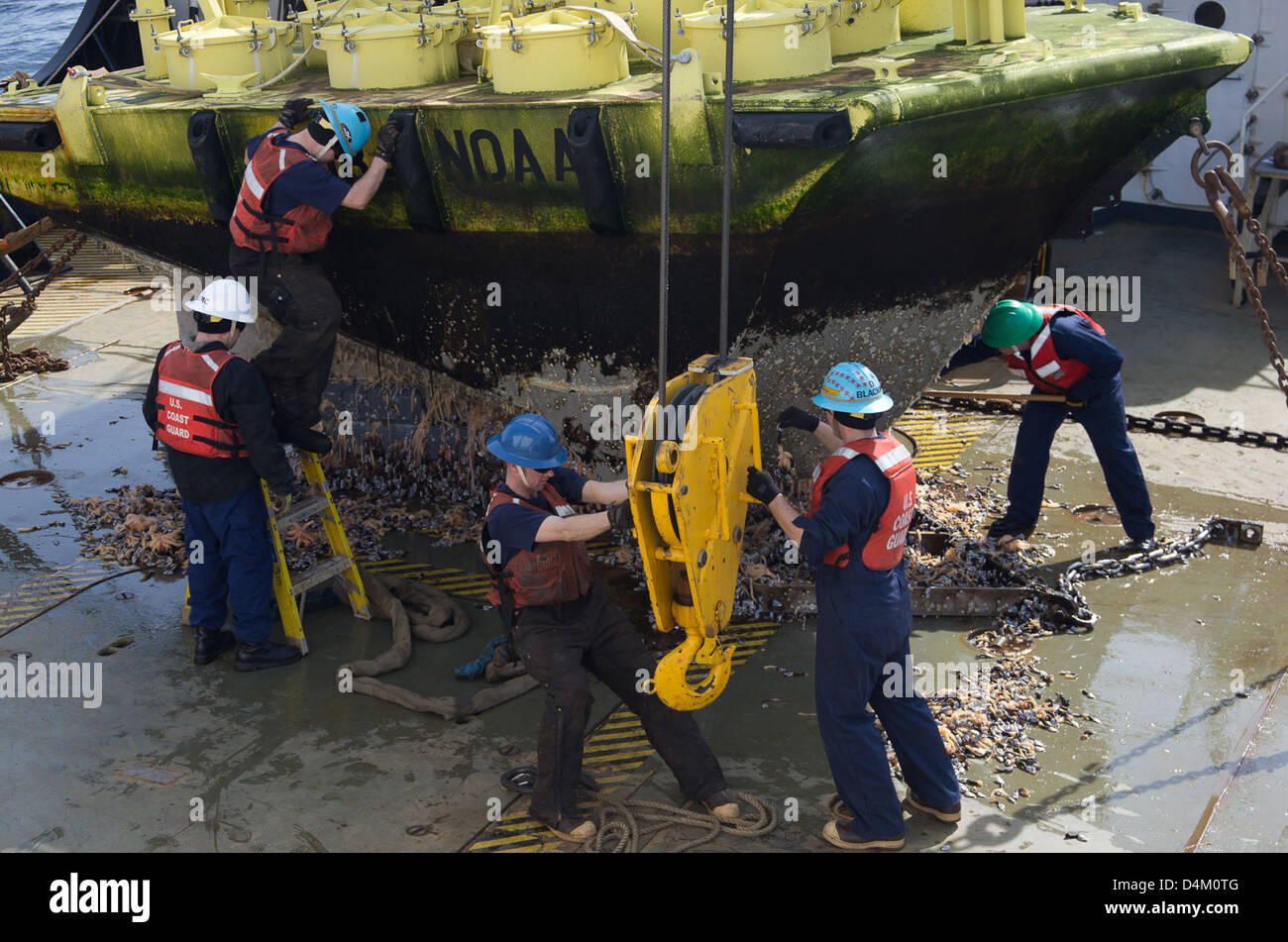 The U.S. Coast Guard Cutter Maple conducted a weather buoy servicing ...