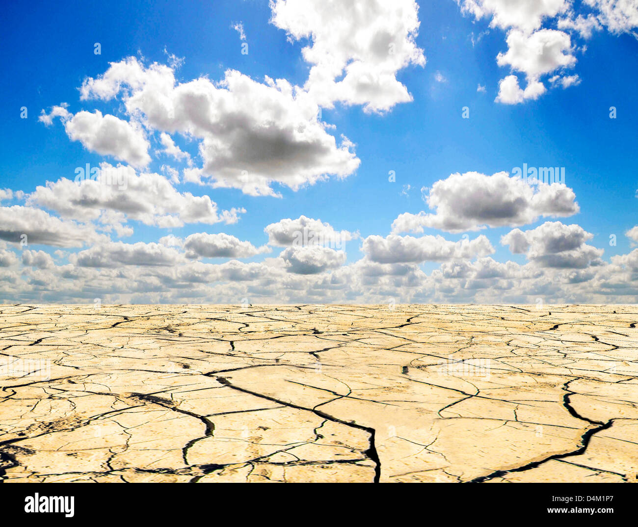 Drought landscape against bright blue sky with clouds Stock Photo - Alamy